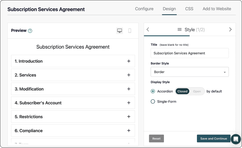 New Feature: Subscription Services Agreement (SSA) Generator